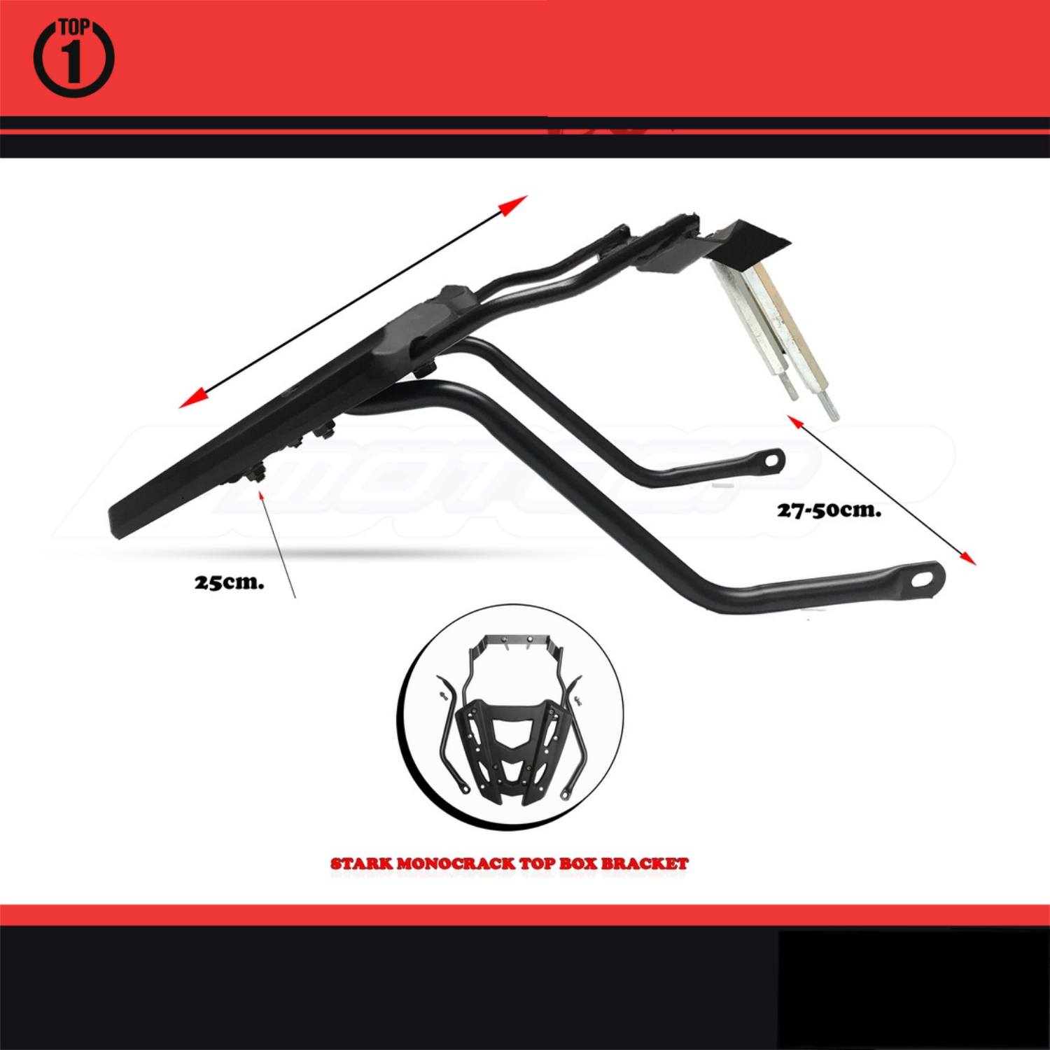 Top1 Racing Stark Monorack Bracket Heavy Duty Top Box Bracket For ...