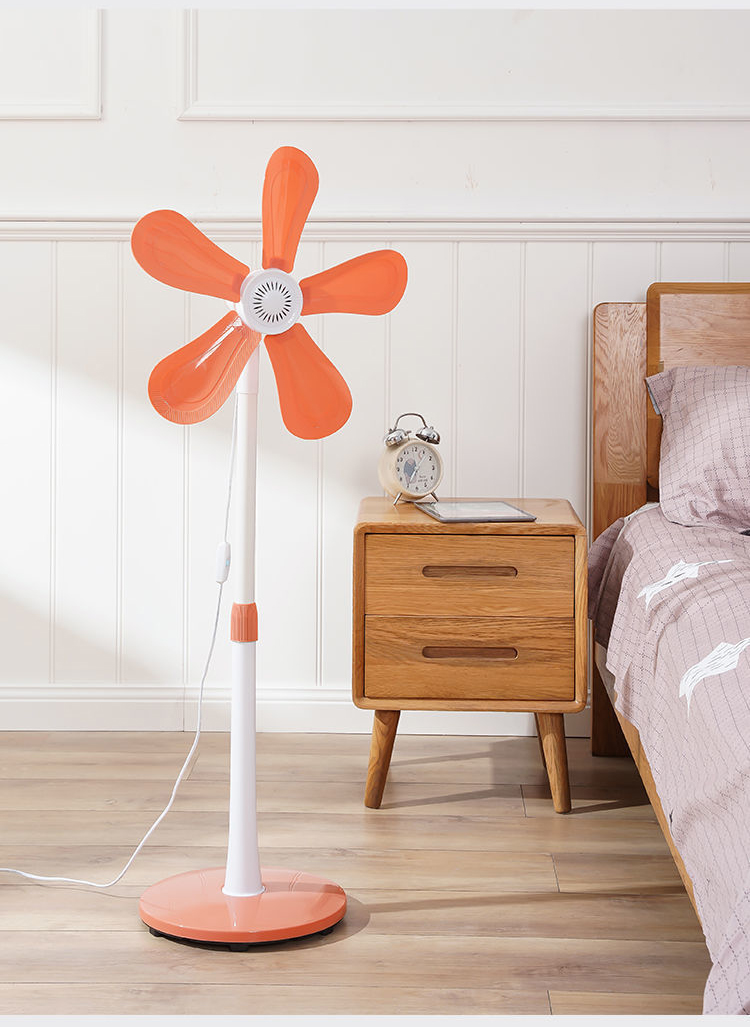 5 Blade Stand Fan Big Wind Portable Electric Floor Fan Adjustable ...