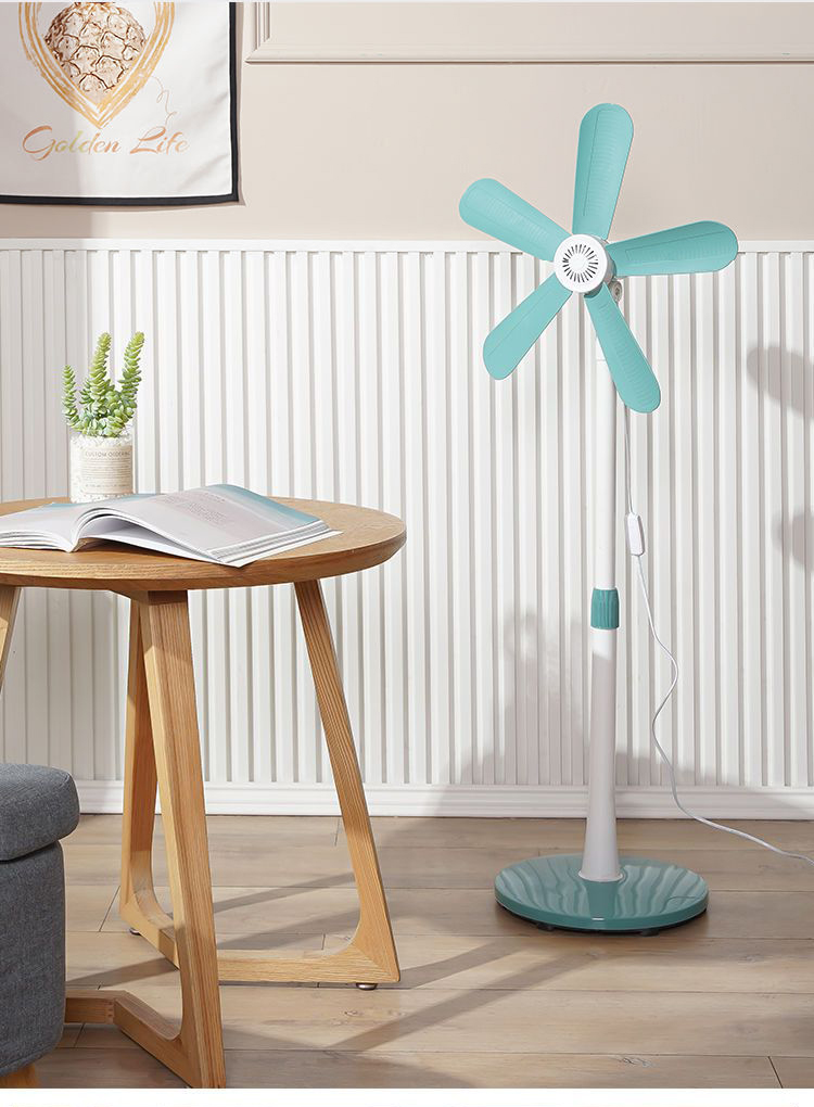 5 Blade Stand Fan Big Wind Portable Electric Floor Fan Adjustable ...
