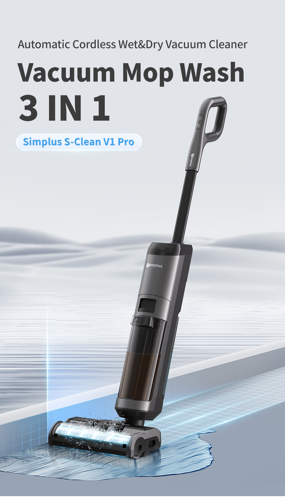 Simplus V2 Wet & Dry Vacuum Cleaner Handheld Cordless Vacuum Dual-Edge ...
