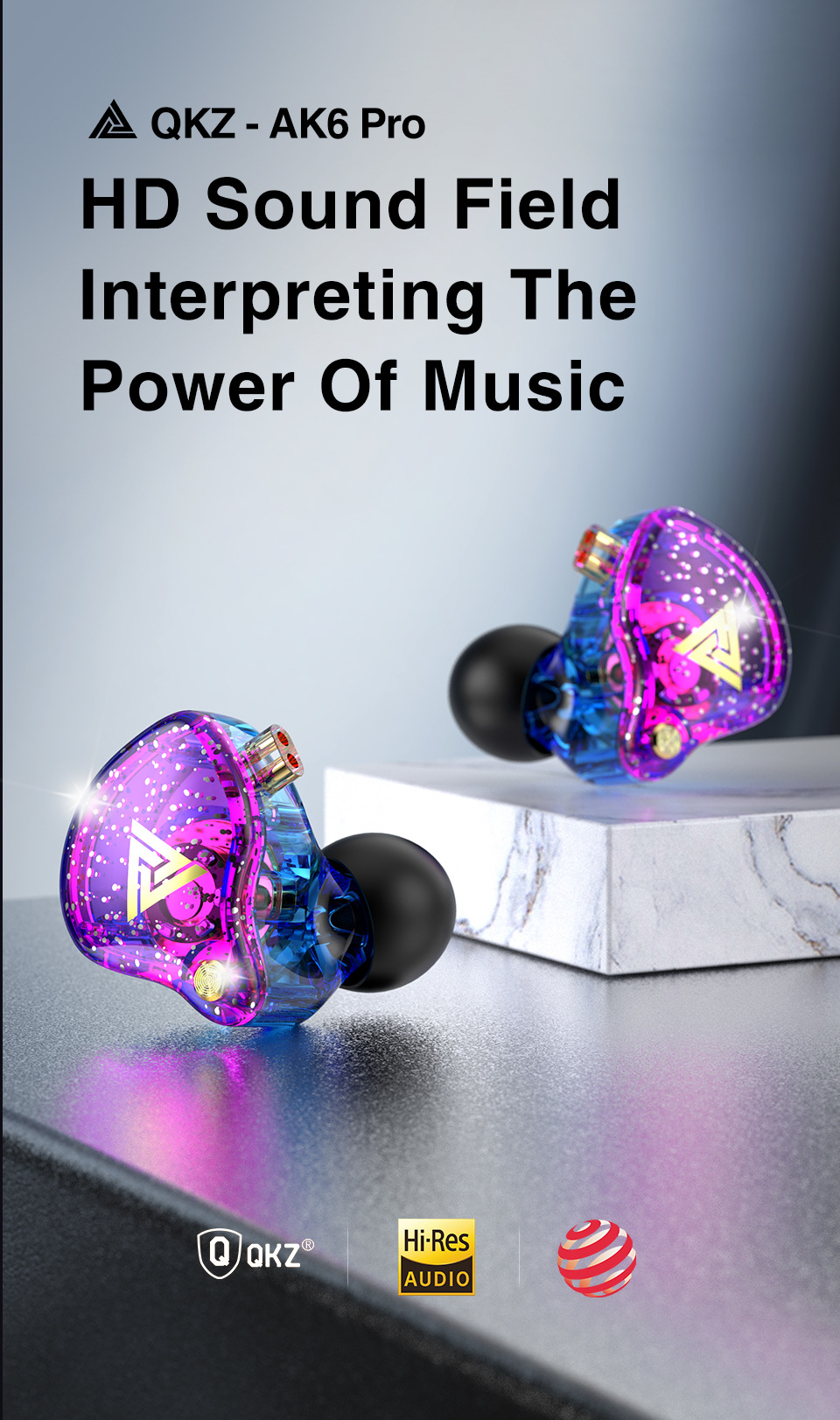 QKZ Ak6 Pro Original Genuine Wired Hi-Fi Bass Earbuds Monitor With ...