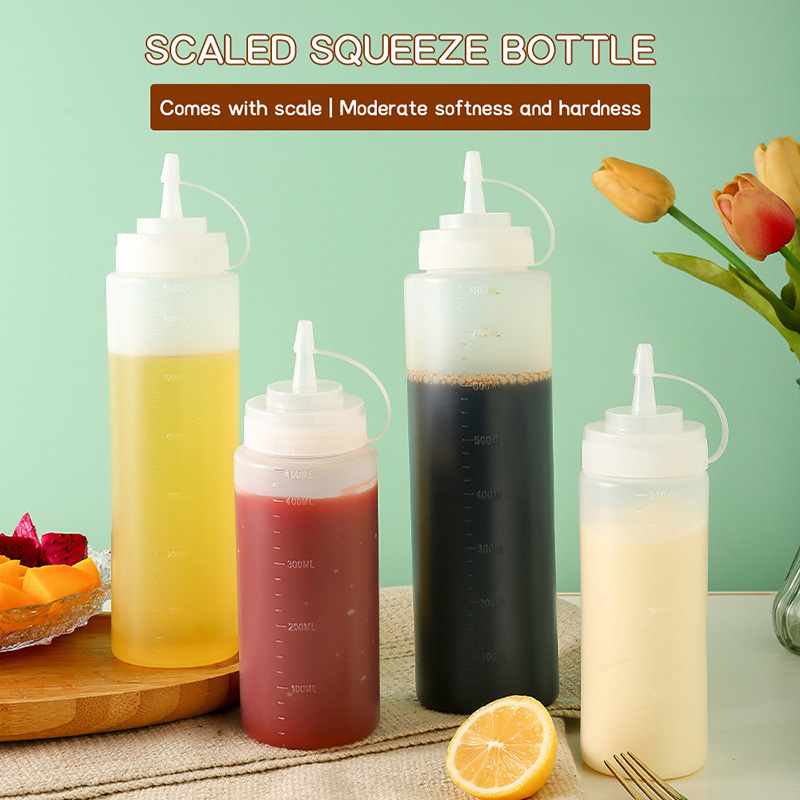 240/450 Clear Plastic Squeeze Bottle Squirt Bottle Syrup Salad ...
