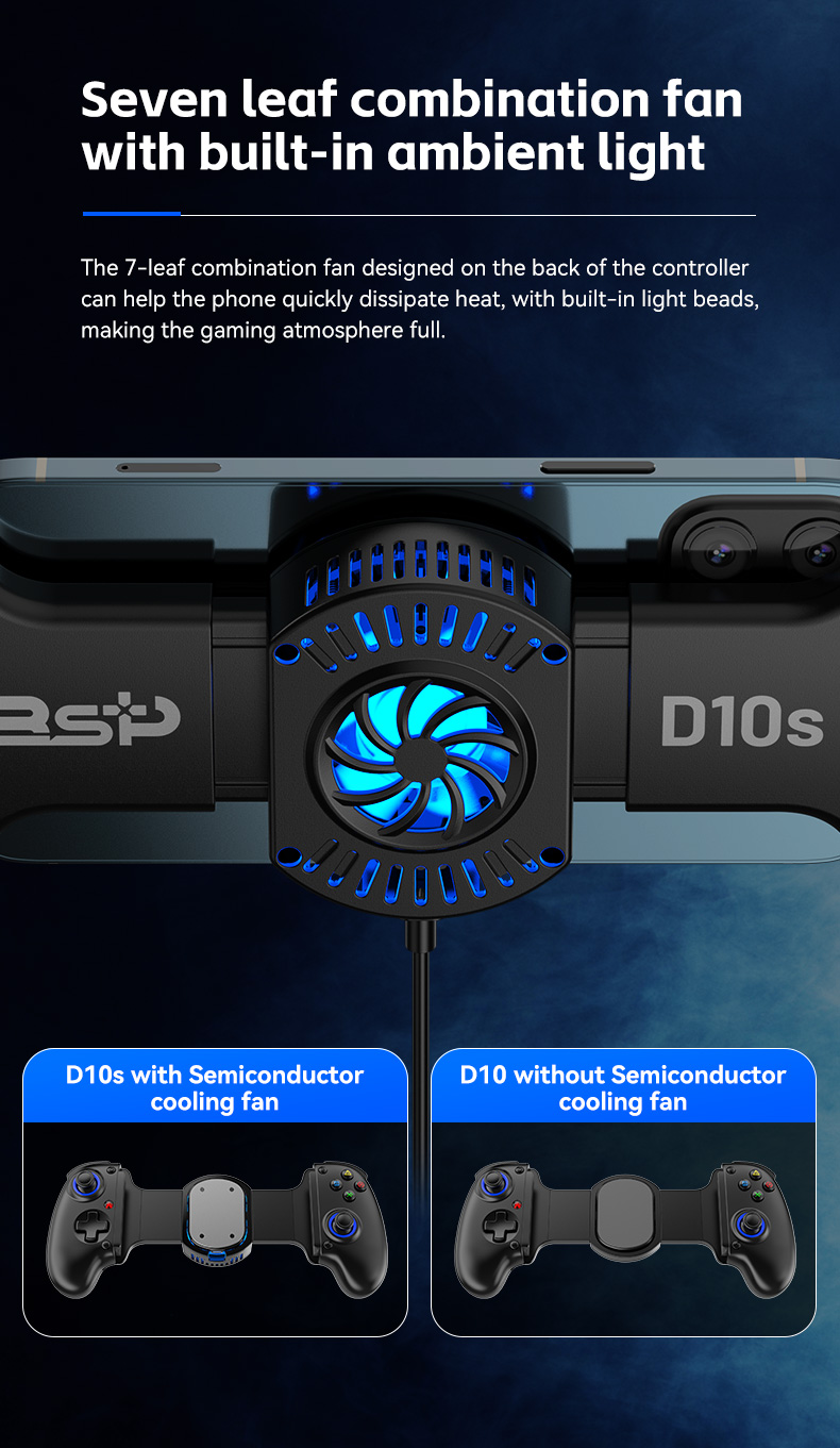 D10 Wireless Bluetooth Gaming Controller w/ Accurate Drifting E-sport ...