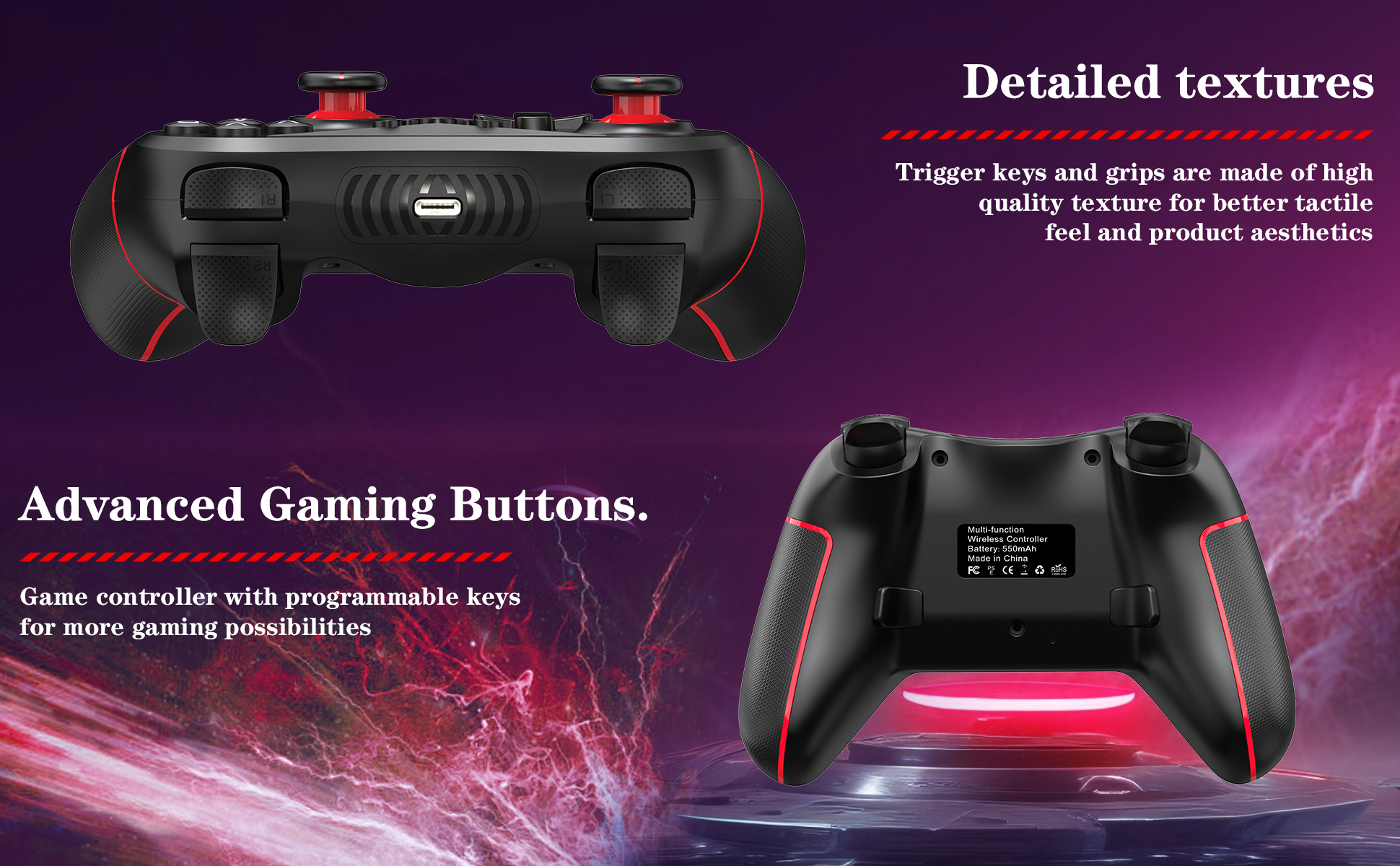 Wireless T43 Bluetooth Multi-function Gaming Controller w/ Programmable ...