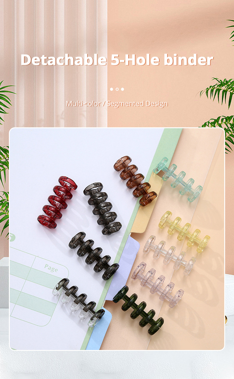 5 Holes A4 A5 A6 Binder Accessory Colorful Loose-Leaf Ring Binder ...