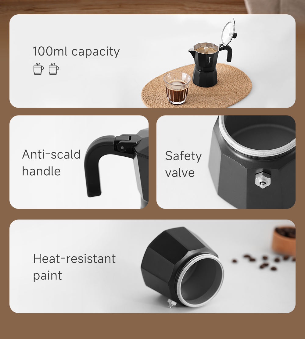 Simplus Moka Pot Dual-Valve Pressurized Extraction Rich Crema Intalian ...