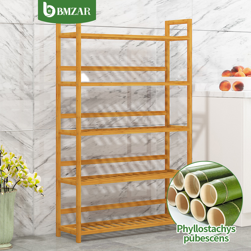 【On Hand】Bamboo Storage Rack Organzier 3/4/5Layers Wooden Rack Shelf ...