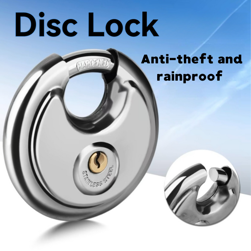 Anti-Theft Disc Padlock Stainless Steel Round Disc Lock waterproof for ...