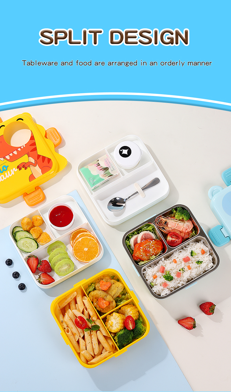 Keycool Lunch Box For Kids Small Bento Lunch Box Set With Bag Cartoon ...