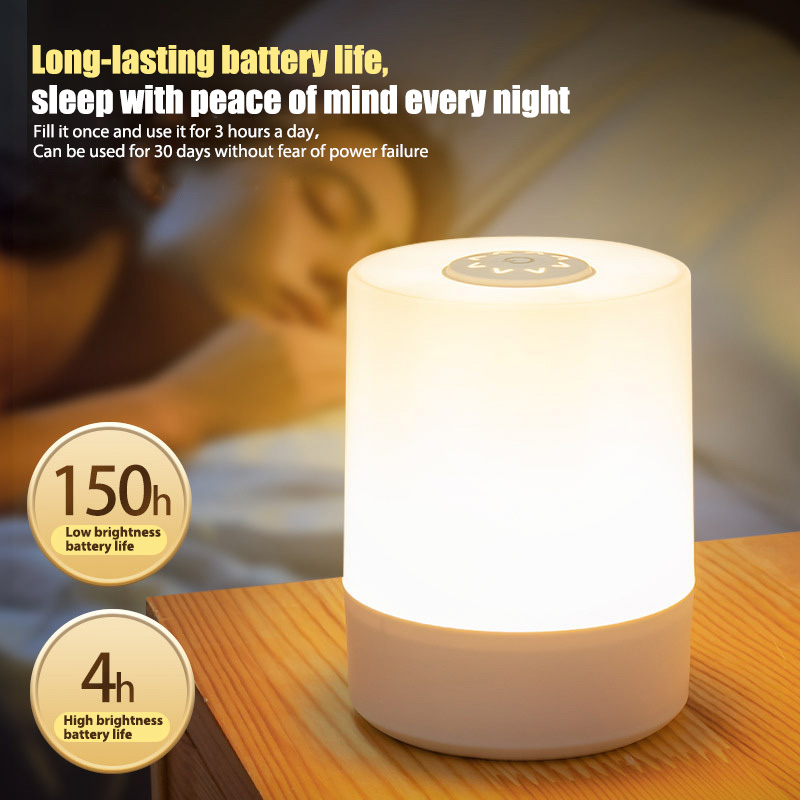 Rechargeable Bedside Lamp Dimmable Table Touch Night Light LED Mini ...