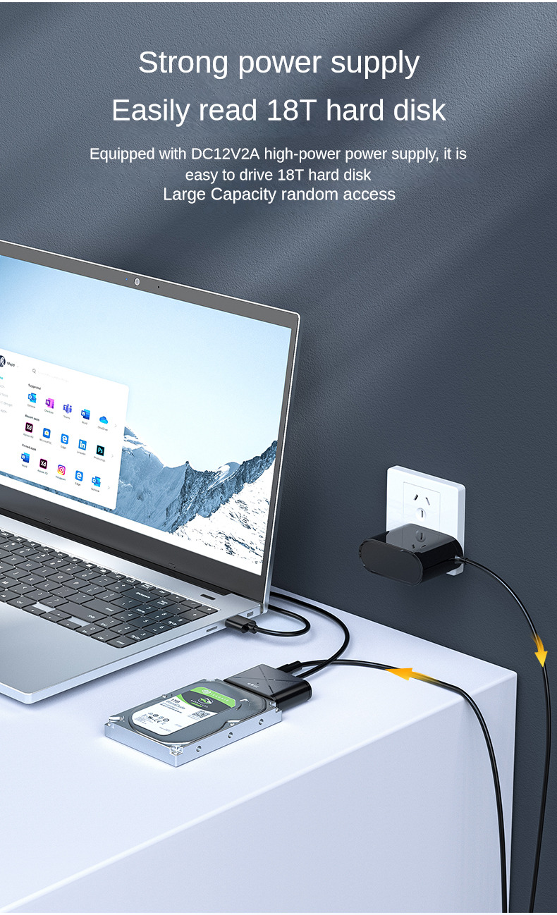 USB 3.0 to SATA Cable 22 Pin 6Gbps for 2.5 Inch SSD / 3.5 Inch HDD ...