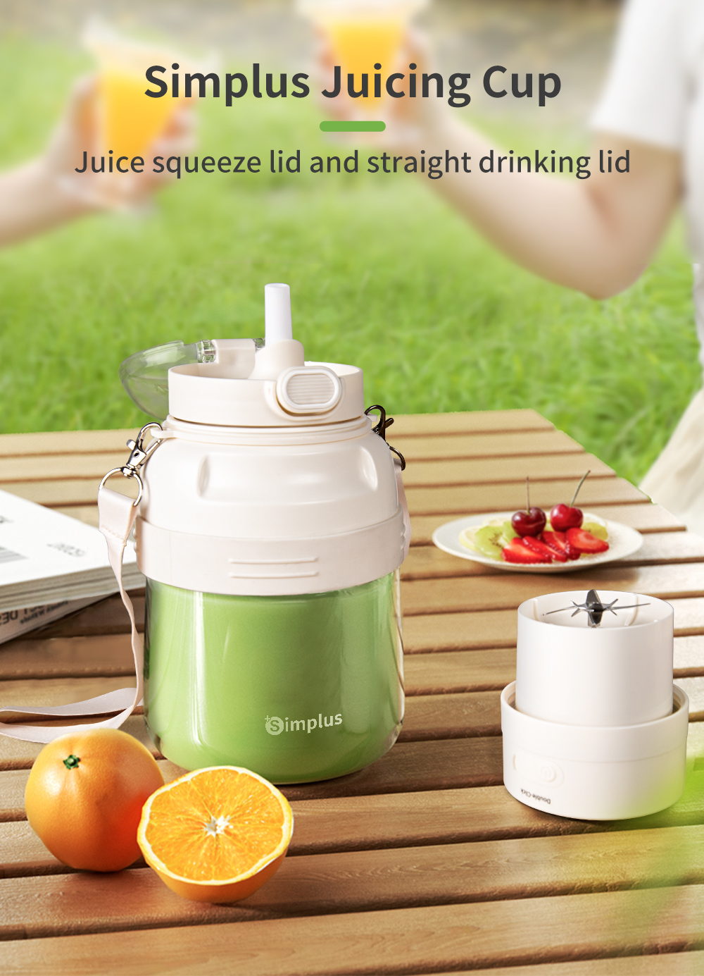 Simplus Cordless Portable Blender Juicer USB Rechargeable 1L Capacity ...