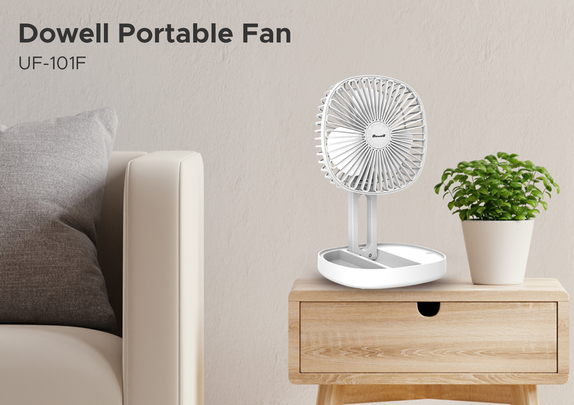 Dowell UF-101F Rechargeable Portable Mini Fan | Shopee Philippines