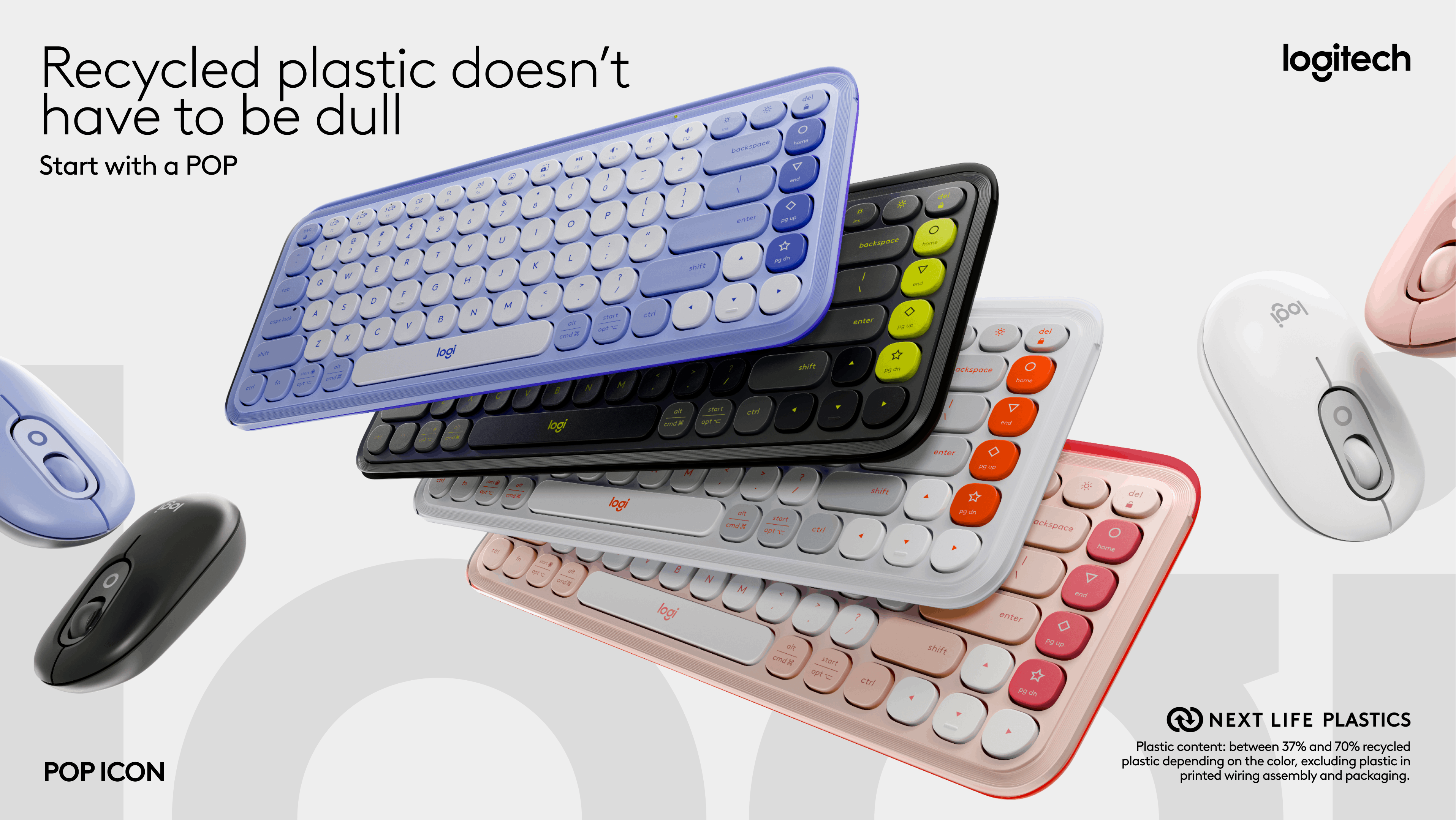 Logitech Pop Icon Keys 4 Customizable Button Low-Profile Silent Key ...