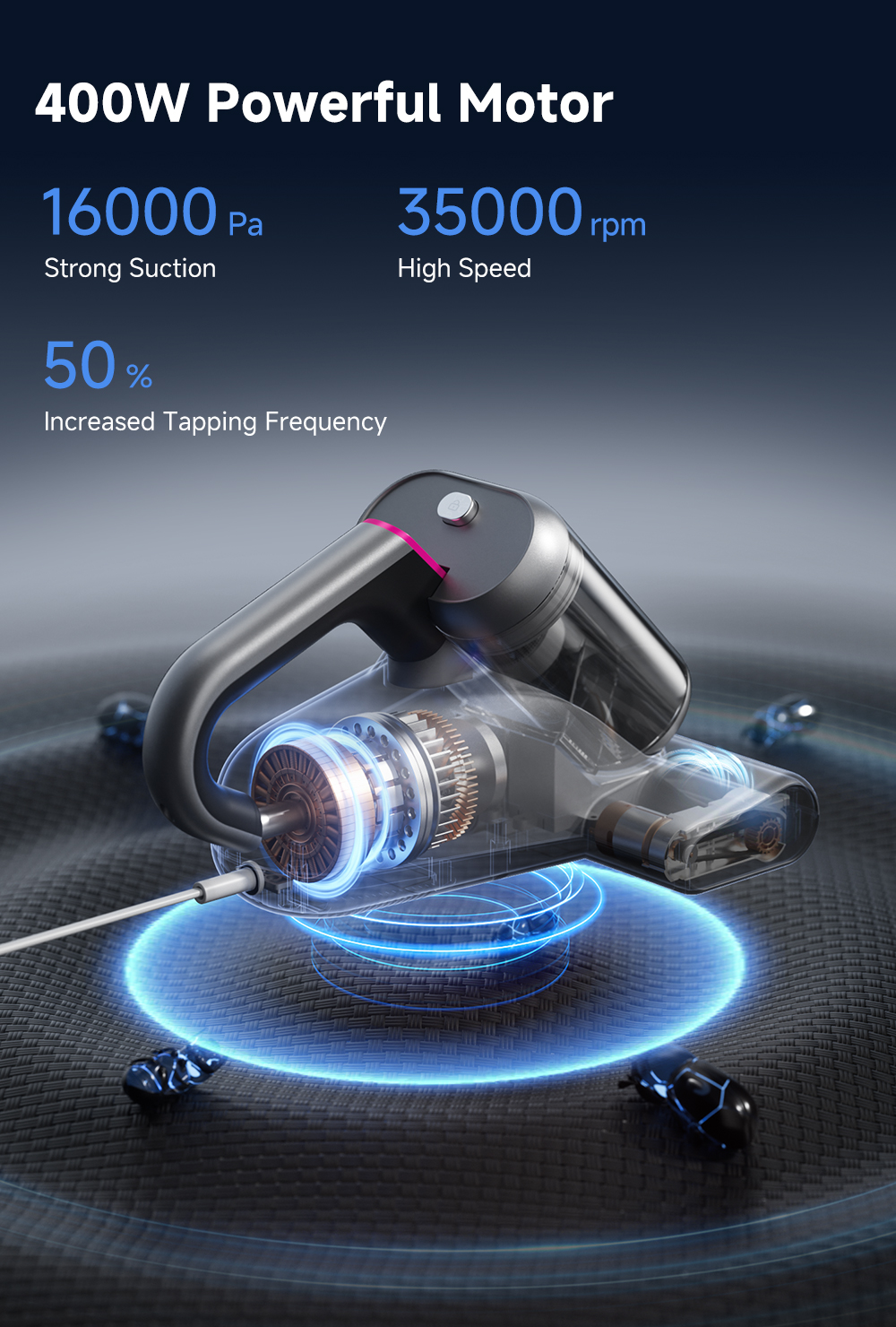 Simplus Dust Mite Vacuum Cleaner For Bed Dual Cups With UV Sterilization Mite Removal | Shopee ...