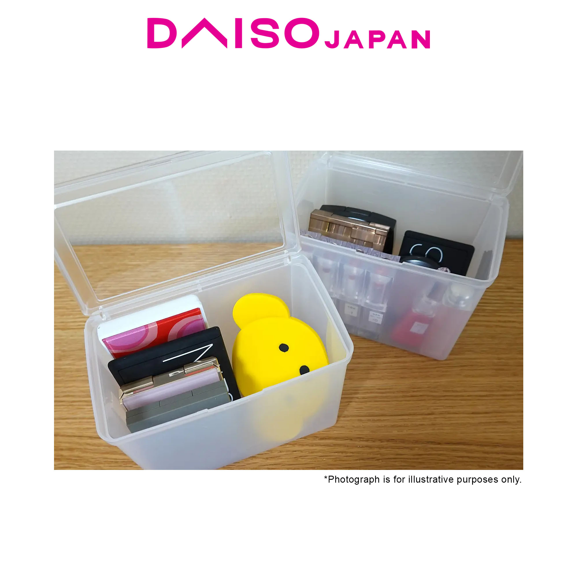 Daiso Deep Translucent Storage Box with Clear Lid | Shopee Philippines
