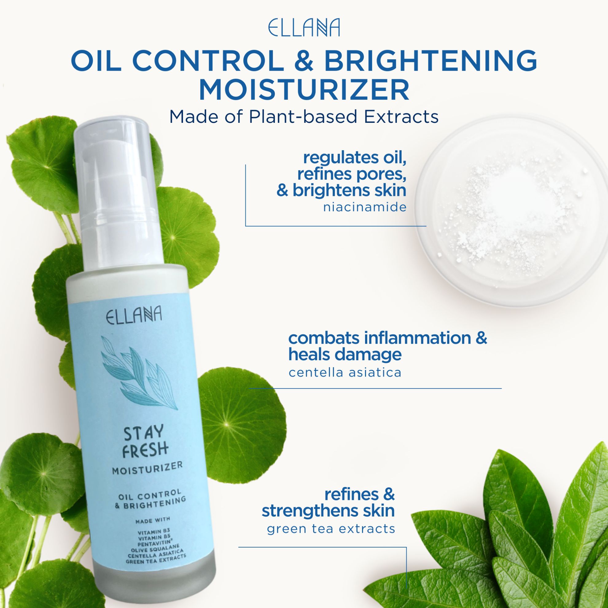Ellana Stay Fresh Moisturizer - Instant Oil Control Powdery Matte ...