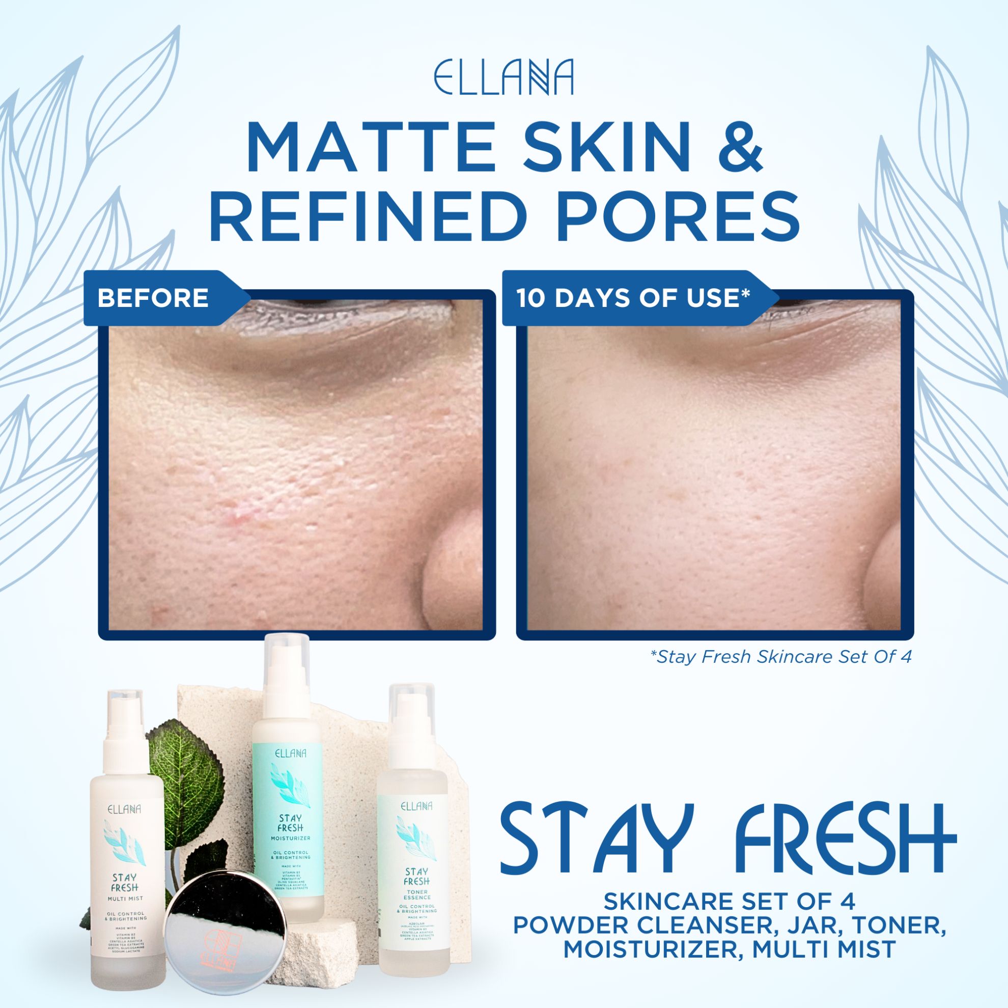 Ellana Stay Fresh Moisturizer - Instant Oil Control Powdery Matte ...