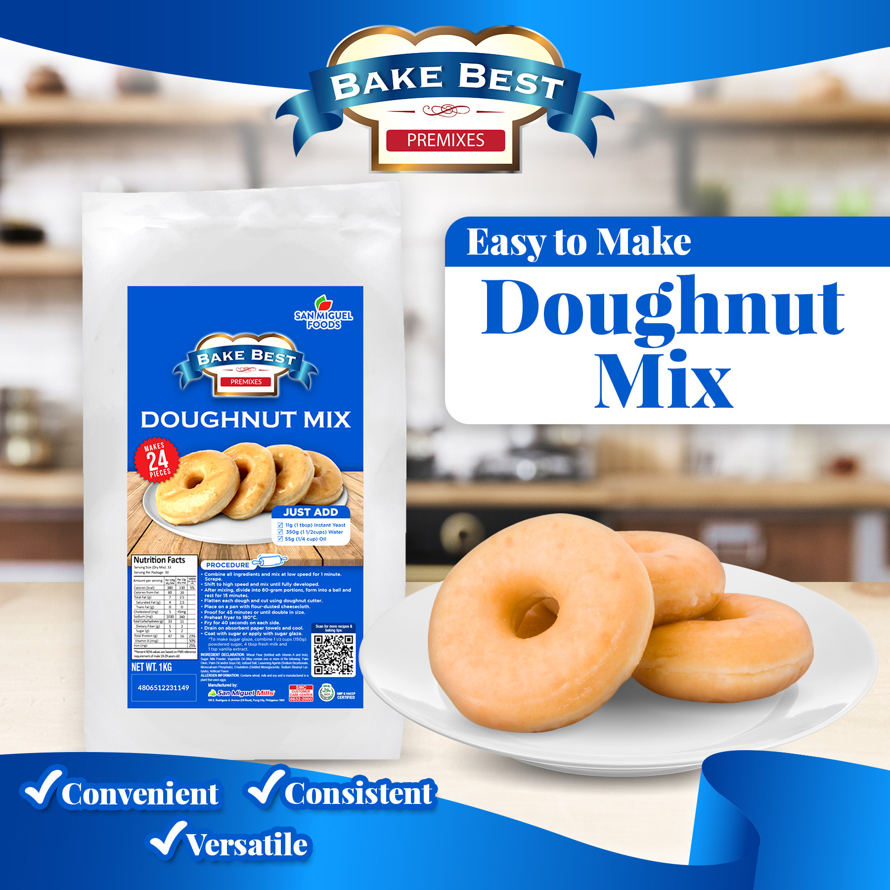 Bake Best Doughnut Mix (1kg) | Shopee Philippines