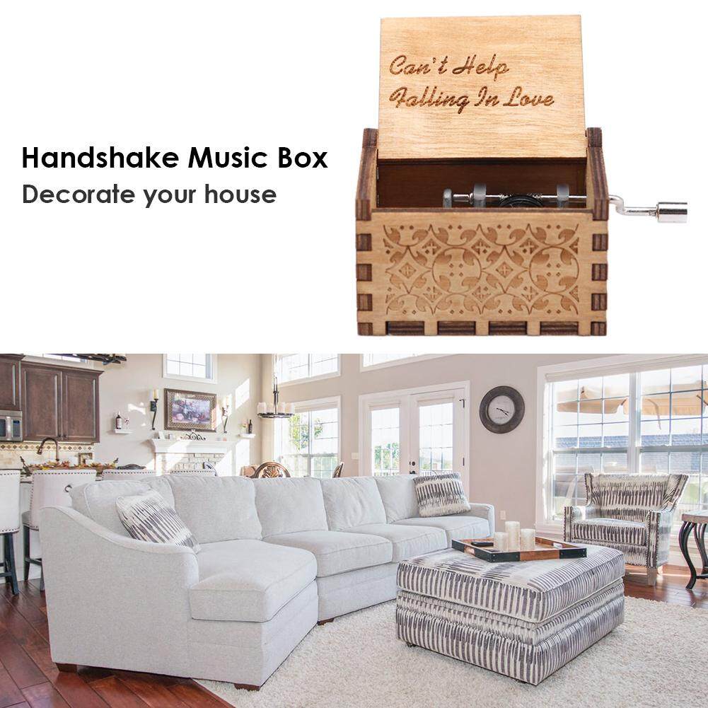 Can't Help Falling in Love Wood Music Box Vintage Exquisite Wooden Hand ...