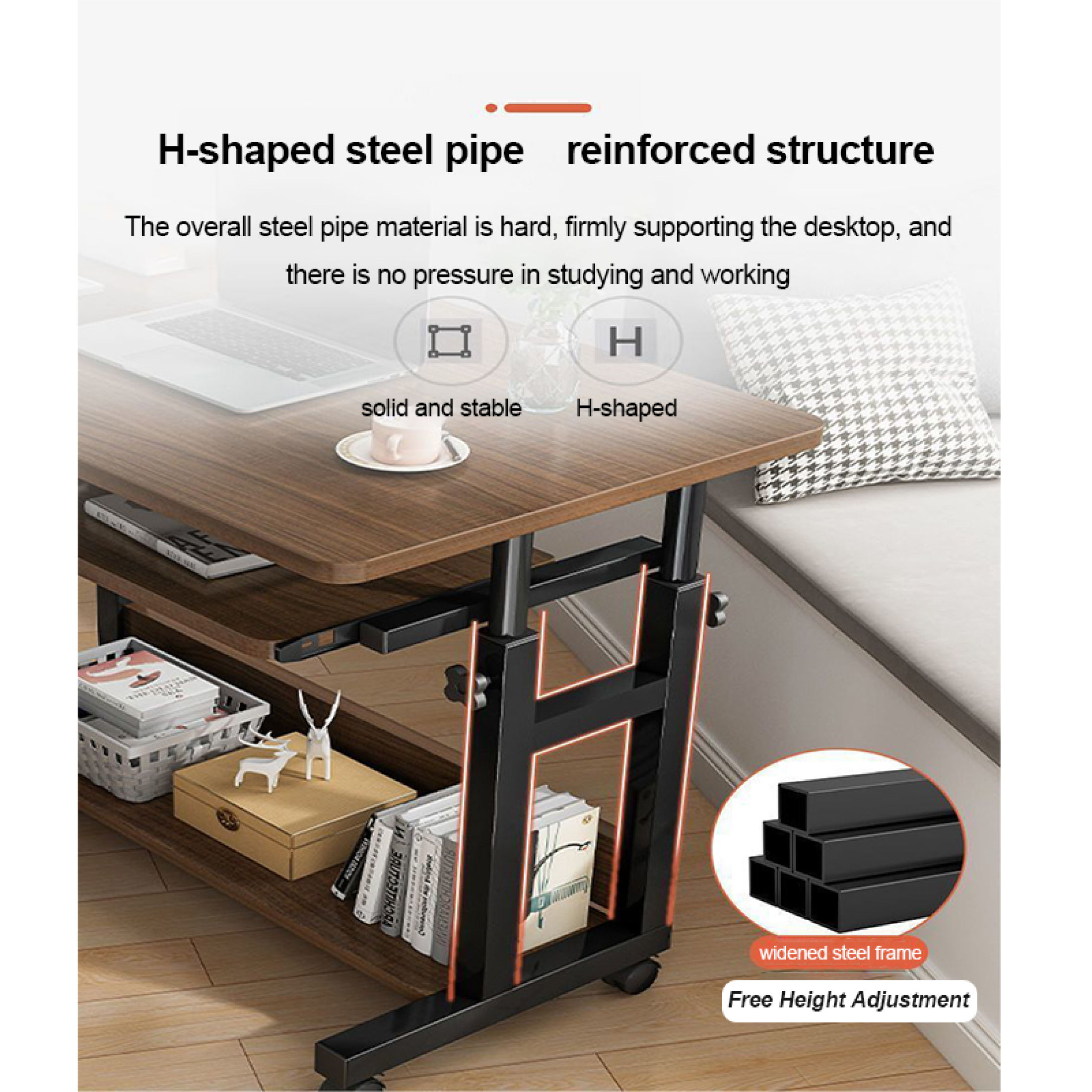 Adjustable Laptop Table Portable Standing Wood Computer Laptop Desk ...