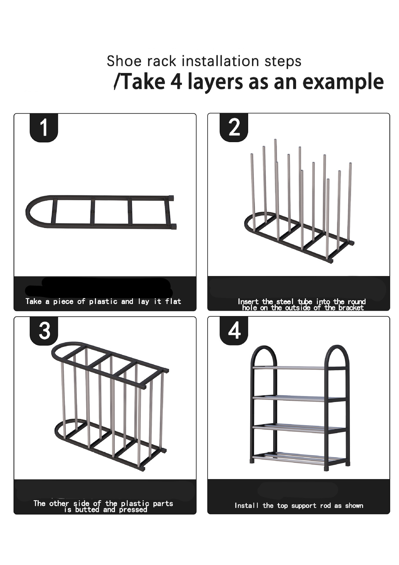 B55 COD Multi-layer shoe rack shoe stand assembly Dormitory steel tube ...