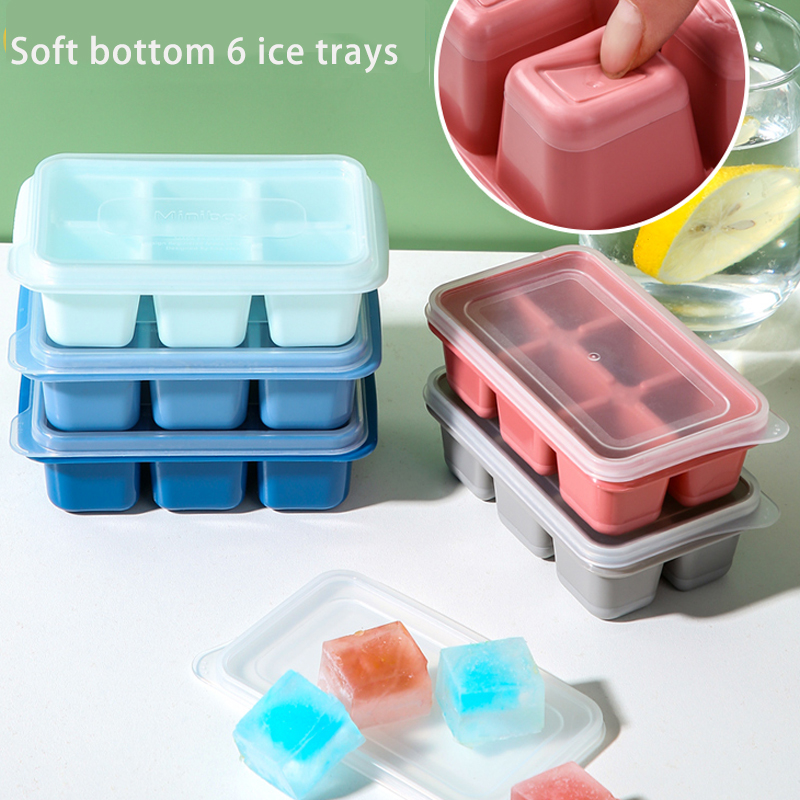 6 grids Silicone with cover Cream Whiskey Cocktail Cold Drink Ice ...