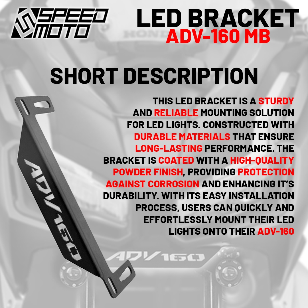 HONDA ADV 160 HEAVY DUTY MINI DRIVING LIGHT LED BRACKET FOR HONDA ADV ...