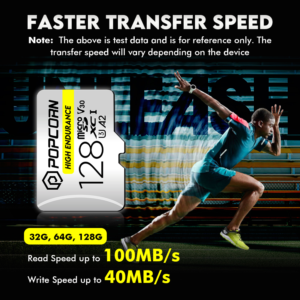 Popcorn Micro SD Card 128GB 64GB A2 V30 4k High Speed Durable Driving ...