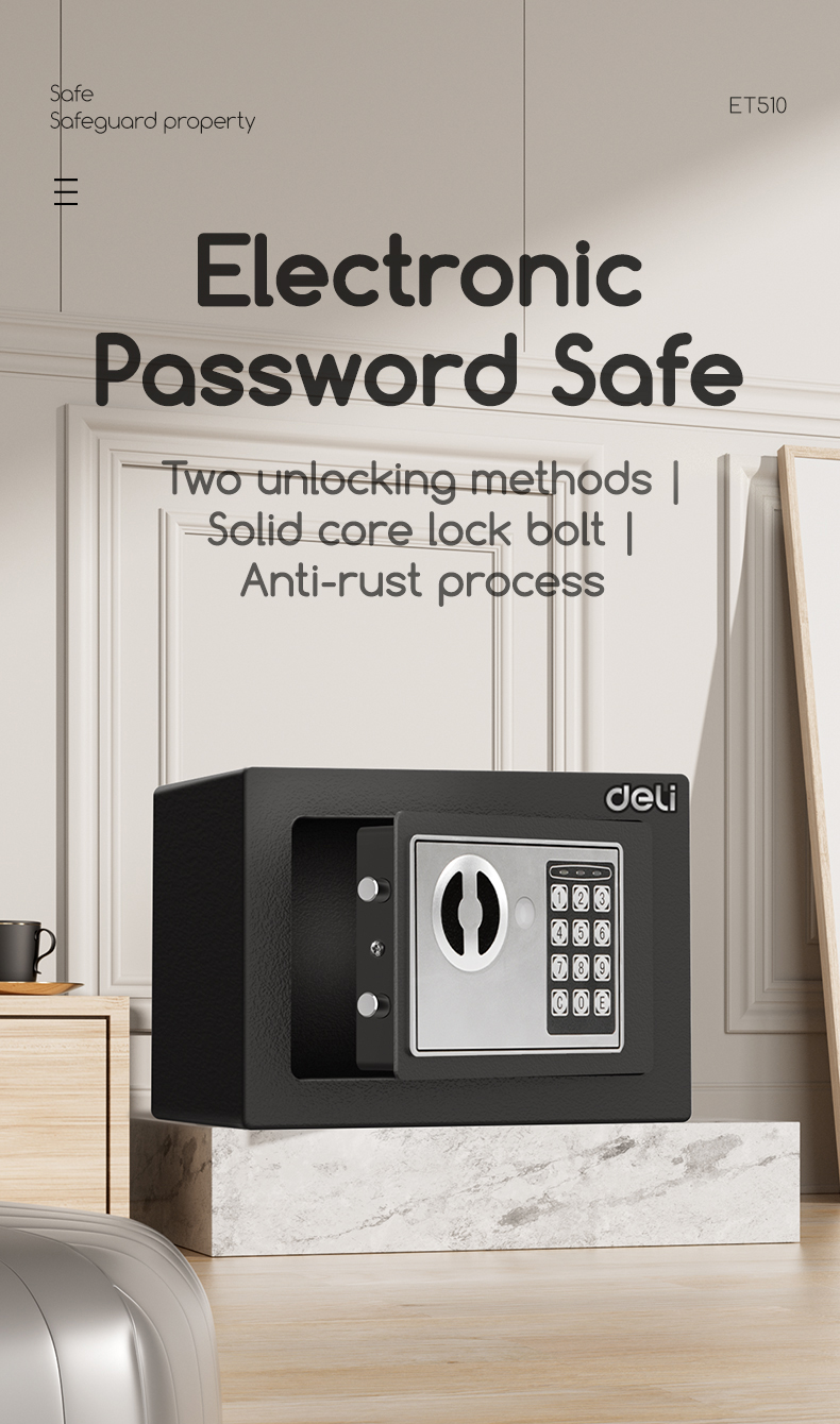 Deli Electronic Password Safe Deposit Box Digital Lock Safe Box For ...