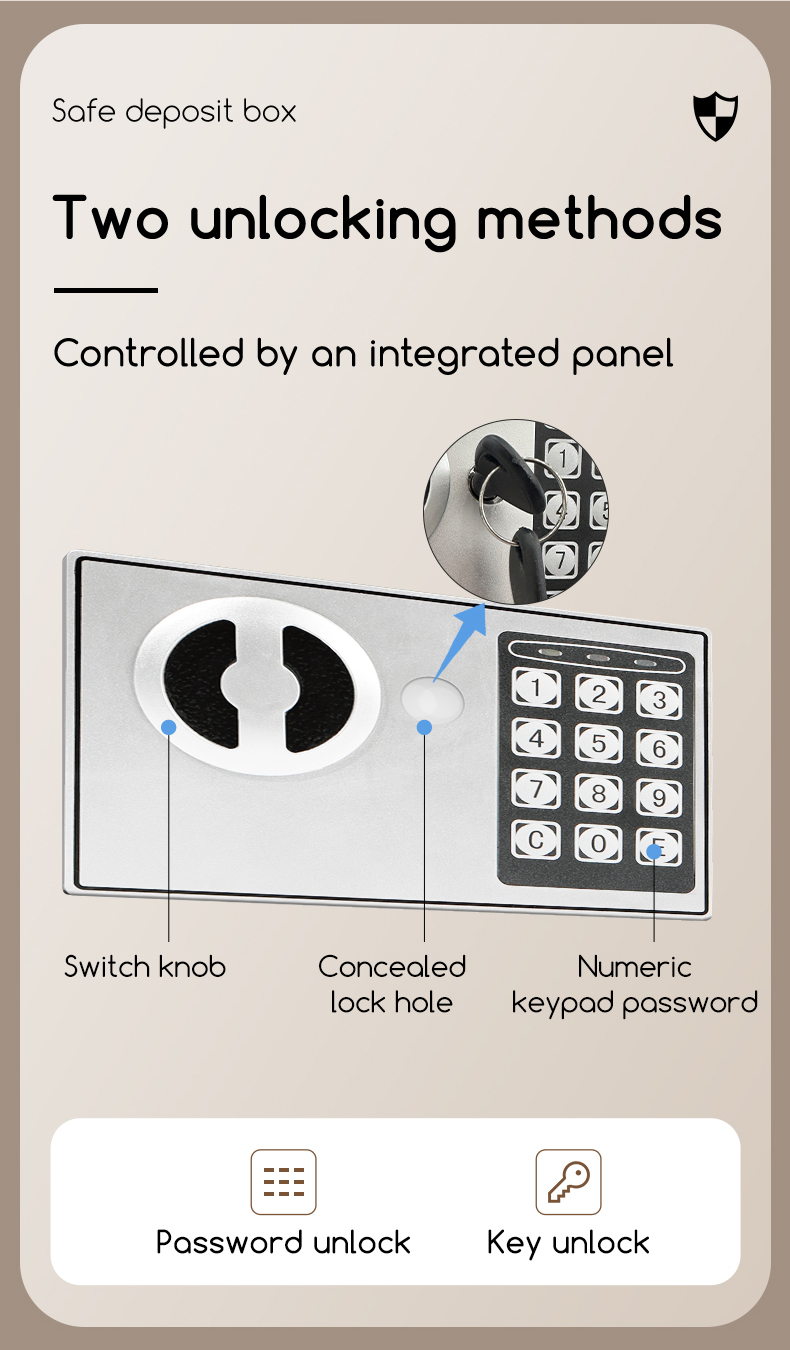 Deli Electronic Safe Deposit Box Password Digital Lock Safe Box For ...