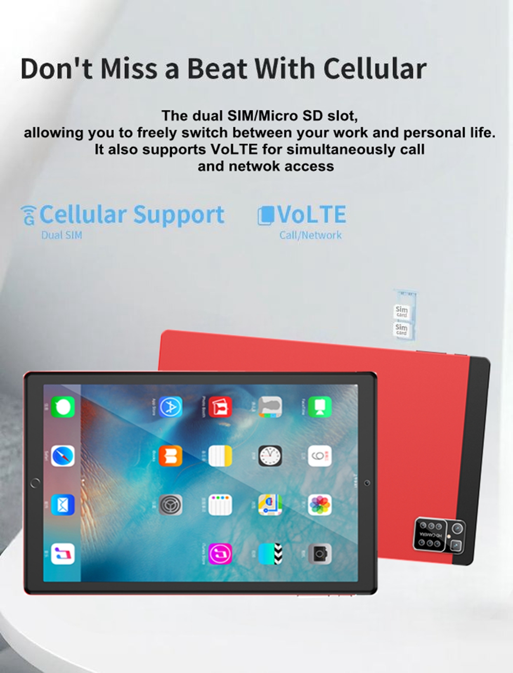 11 Inches Tablet 8Gb + 128Gb Learning Computer Dual Sim PC Android ...