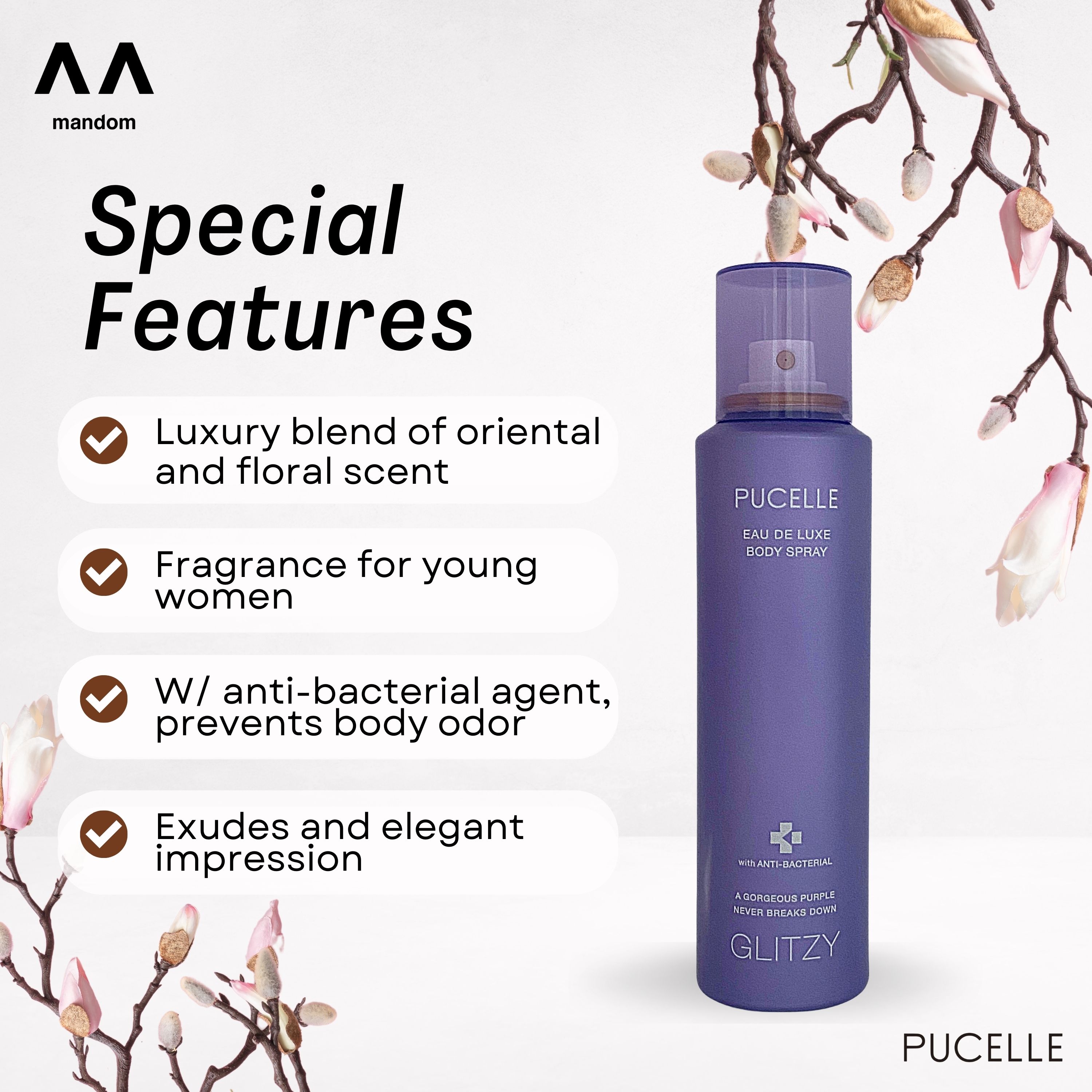 Pucelle Eau De Luxe Body Spray Glitzy 150ml - Bundle Pack | Shopee ...