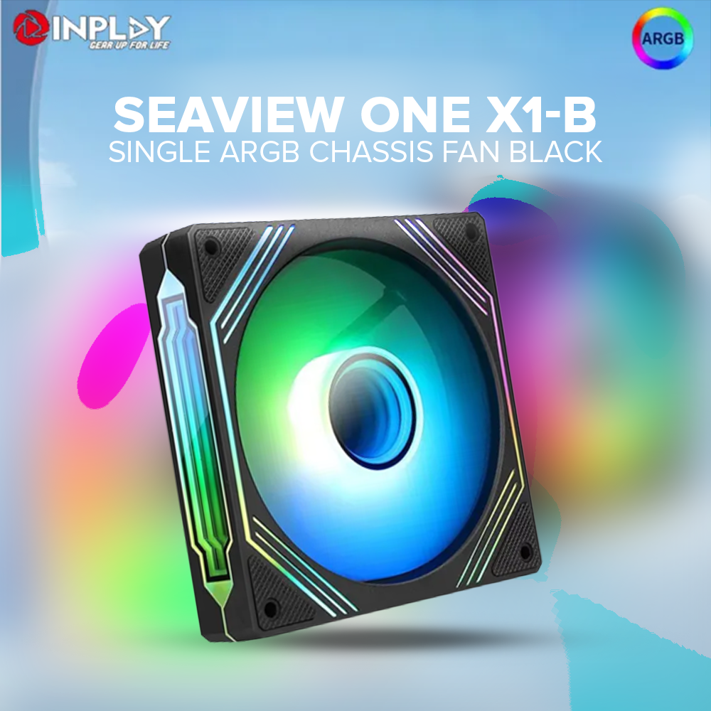 EasyPC| Inplay Seaview One X1-B/X1-W Single ARGB case fan| Black and ...