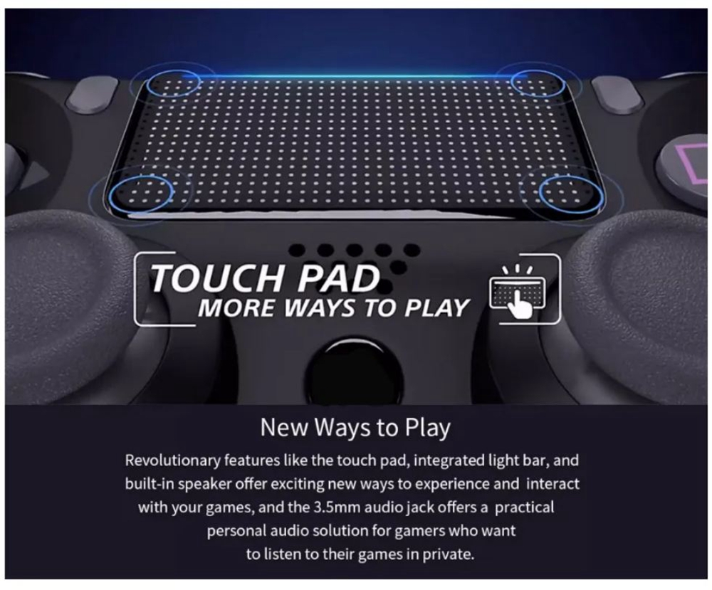 Ovleng Double Motor Wireless Joystick Gamepad Game Controller For P4 ...