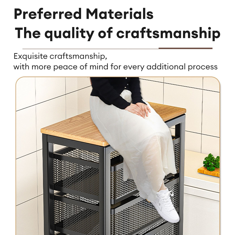 3/4/5 Layers Kitchen Rack Dustproof Storage Cabinet Carbon Steel Multi ...