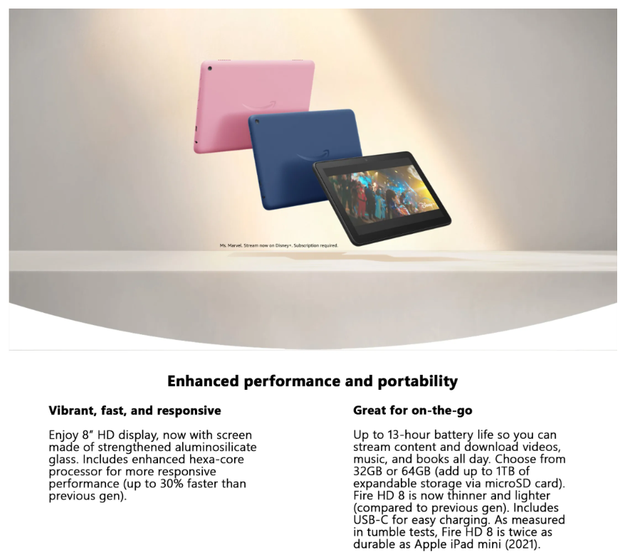 Amazon Fire HD 8 Tablet (12th Gen) - 8" HD Display, Wi-Fi, 32 GB ...