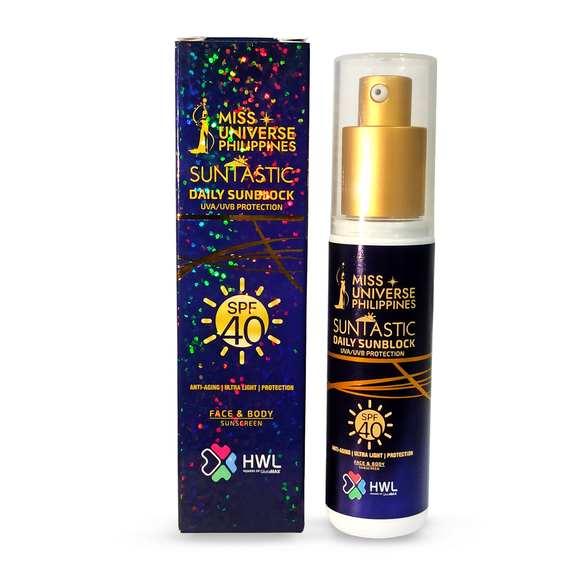 HWL Miss Universe Suntastic Sunblock SPF 40 PA++ UVA/UVB Protection ...