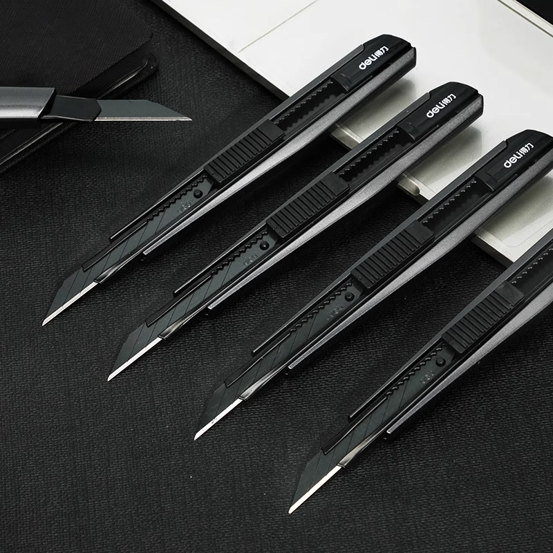 Deli 2037S Utility Knife Paper Cutter 9mm Blade Black Auto Lock System ...