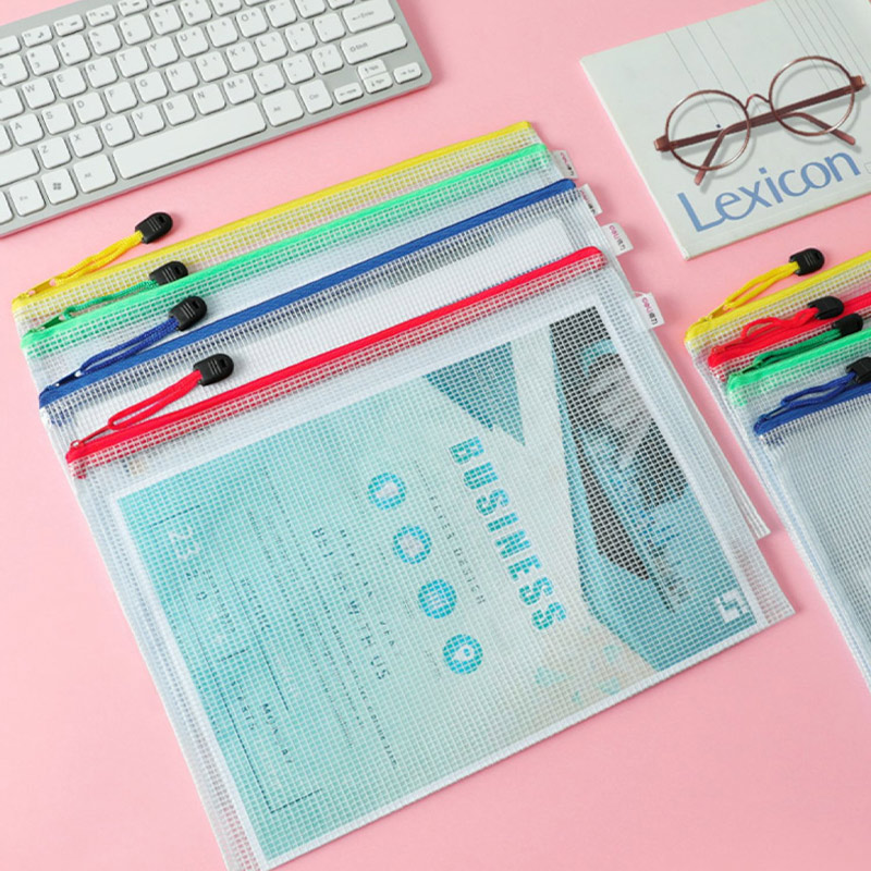 Deli E5654 A4 Zip Bag Transparent Document Folder Plastic Waterproof ...