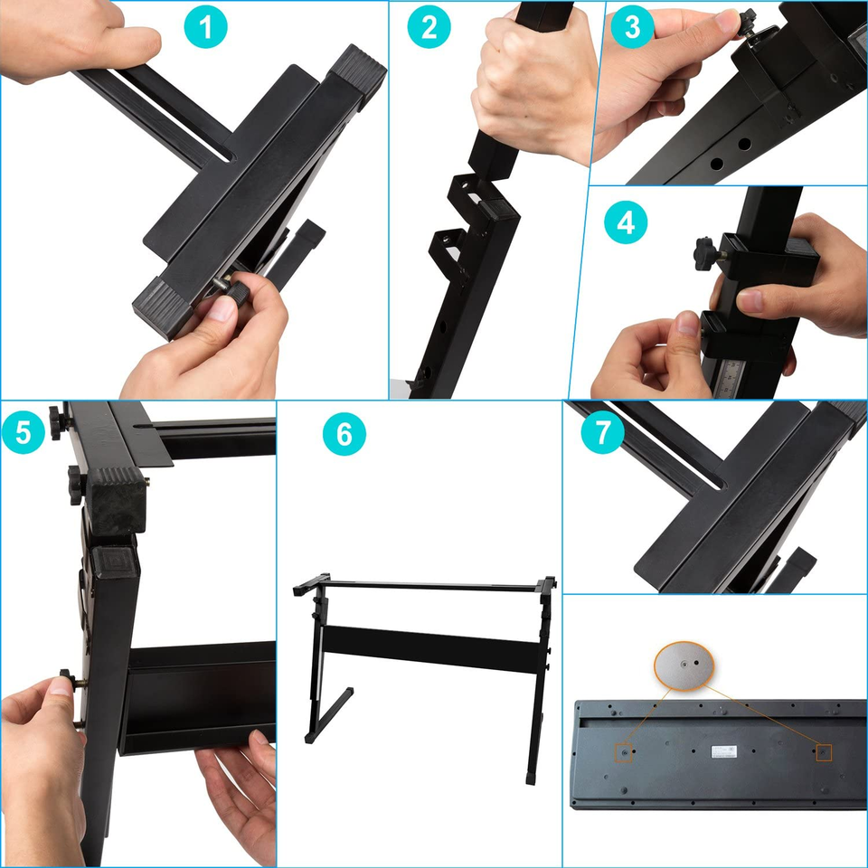 RIXTON Adjustable Keyboard Stand Electric Piano Stand Z-Type Keyboard ...