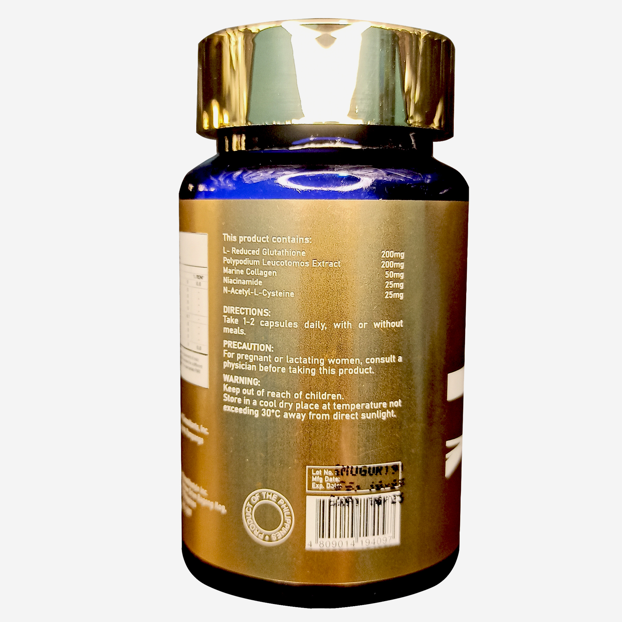 GlutaMAX Gold Glow Up Capsule Oral Sunblock w/ Glutathione + Collagen ...