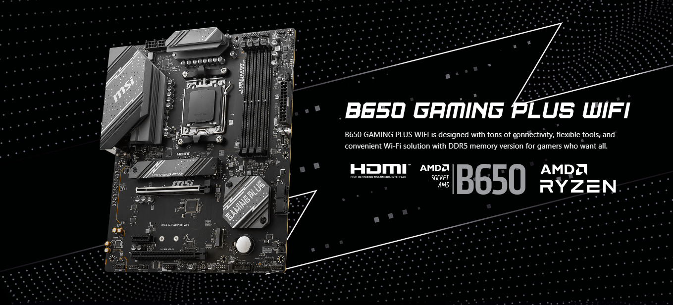 MSI B650 GAMING PLUS WIFI Motherboard - AMD B650 (Socket AM5) / DDR5 ...