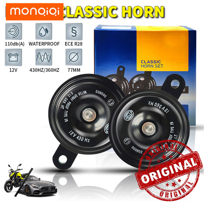 Motorcycle Car HELLA HORN Original Horn Set 360Hz / 430Hz 111dB 12V ...