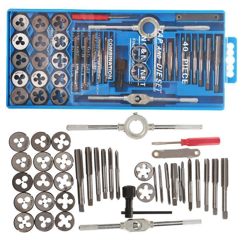 40pcs tap die set M3-M12 Screw Thread Metric Taps wrench Dies wrench screw Threading hand Tools ...