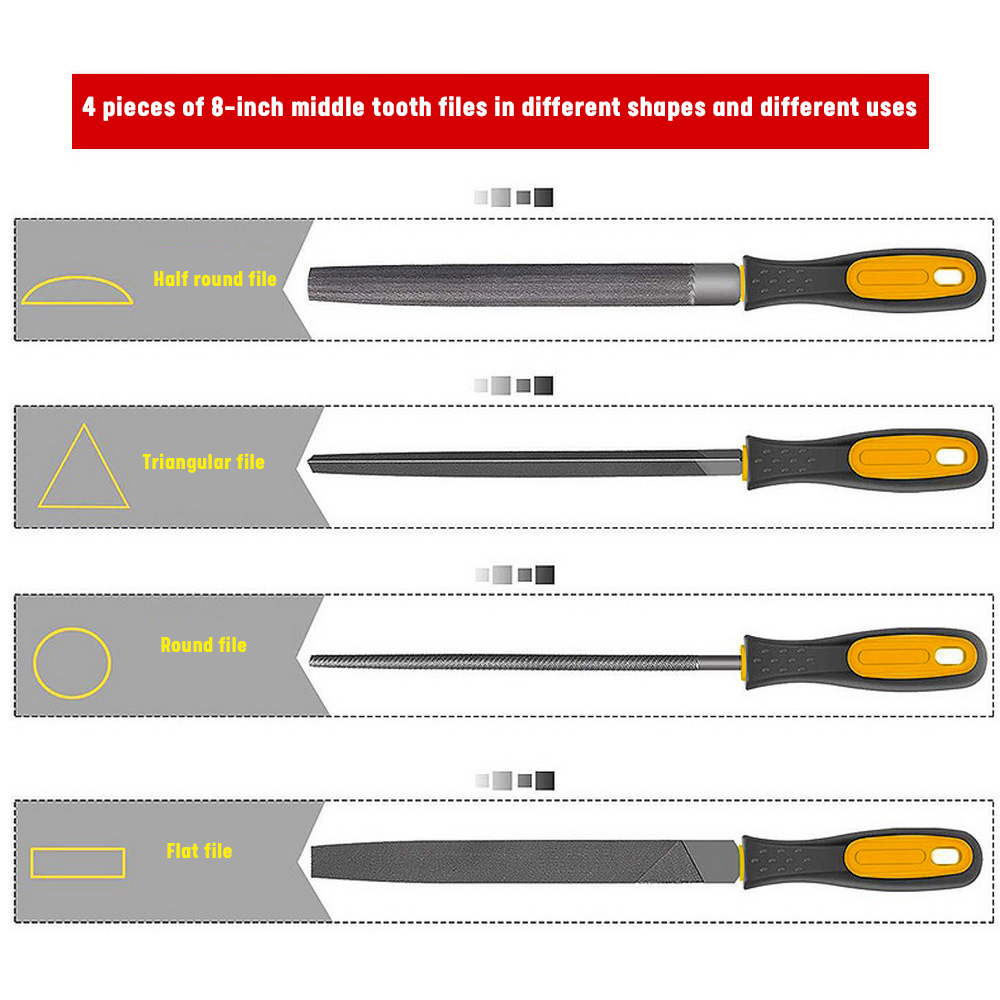 17 Pcs Metal & Wood File Rasp Set, T12 High Carbon Steel Hand File Set ...