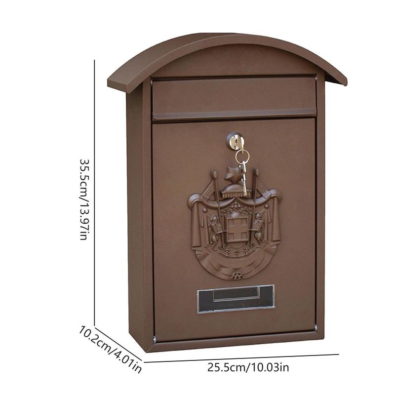 Letter Mailbox Post box with waterproof and Lockable Box with European ...