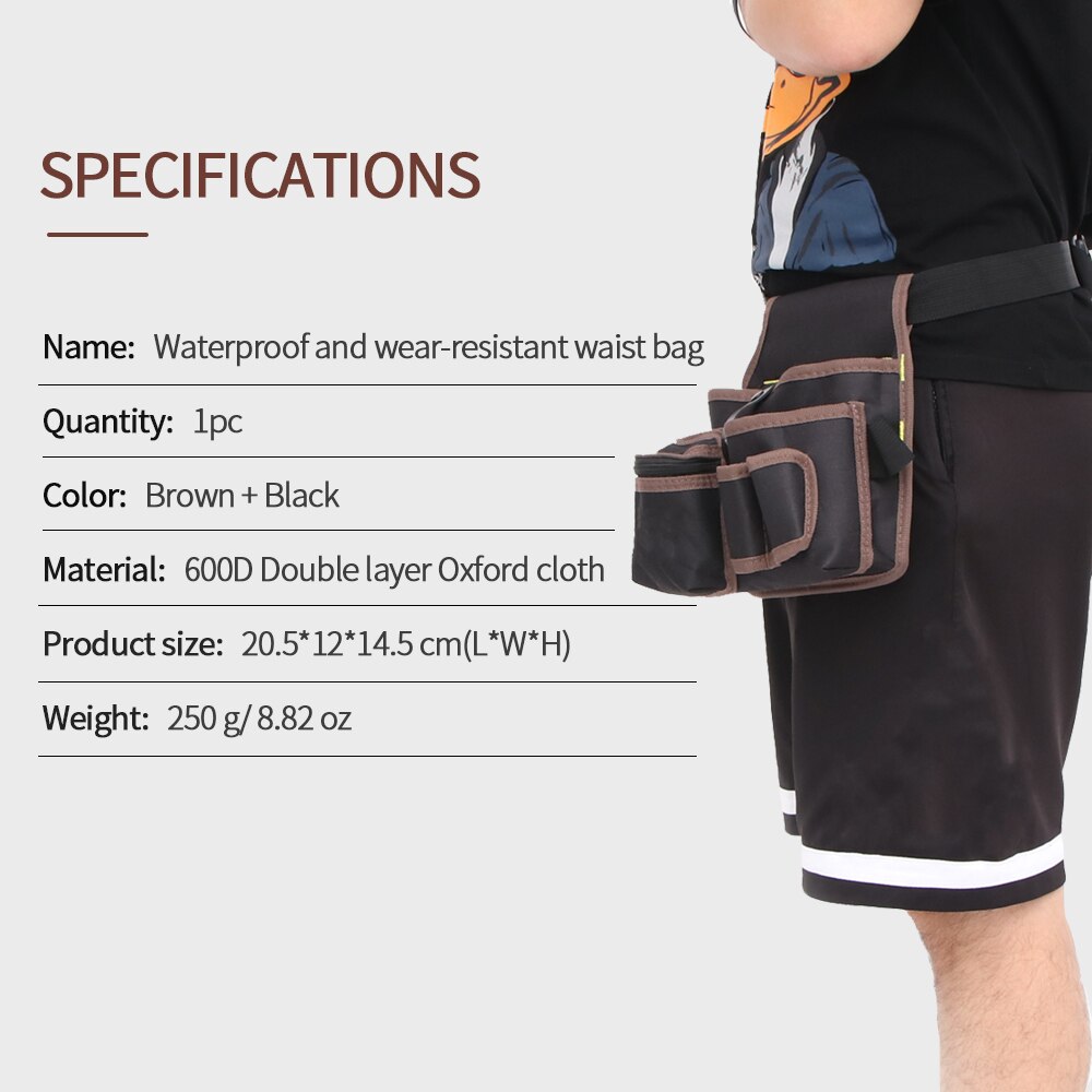 【Fast Delivery】Large Capacity Waist Tool Bag Waist Pockets Electrician ...