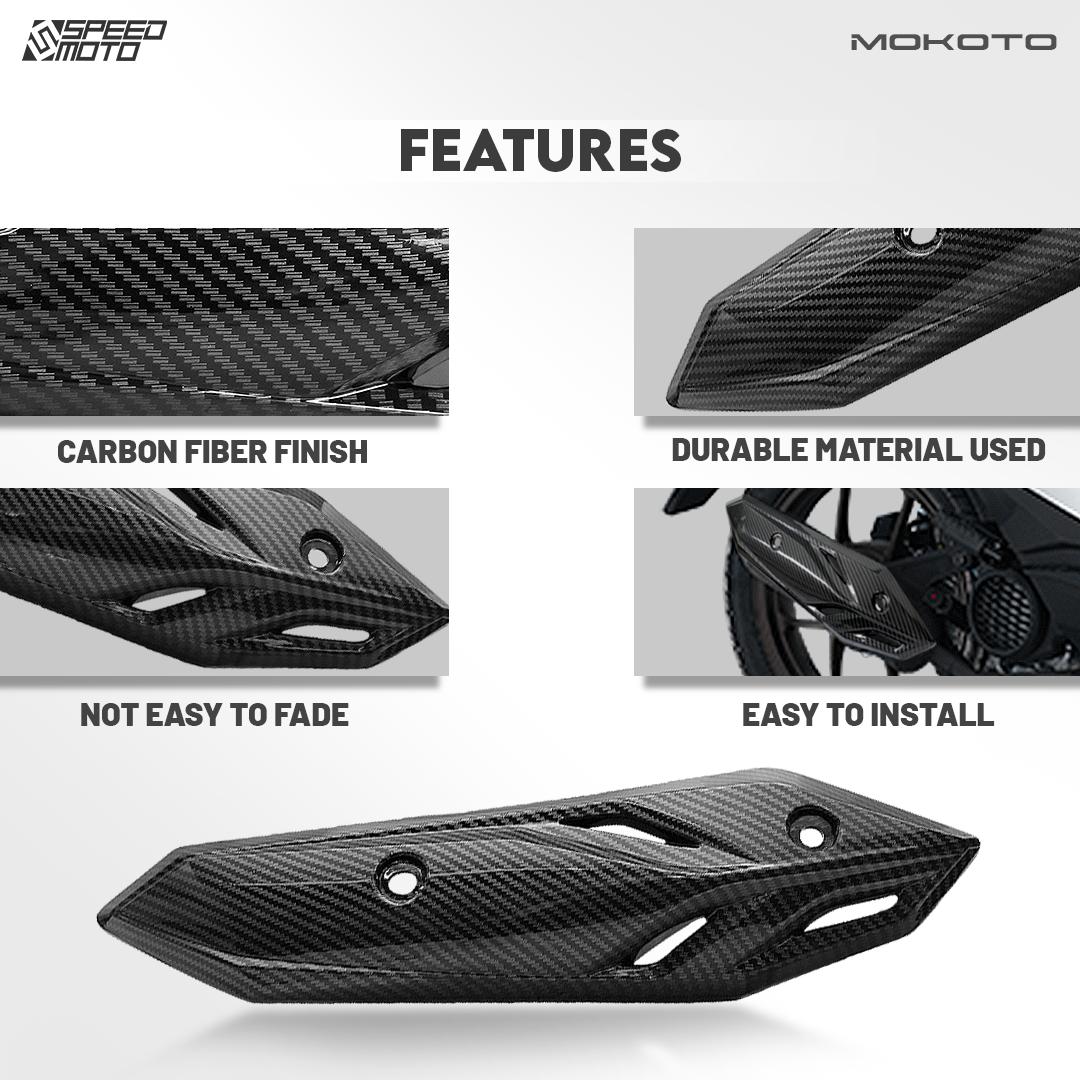 MOKOTO HONDA BEAT FI V3 MUFFLER COVER CARBON EXHAUST PIPE HEAT GUARD ...