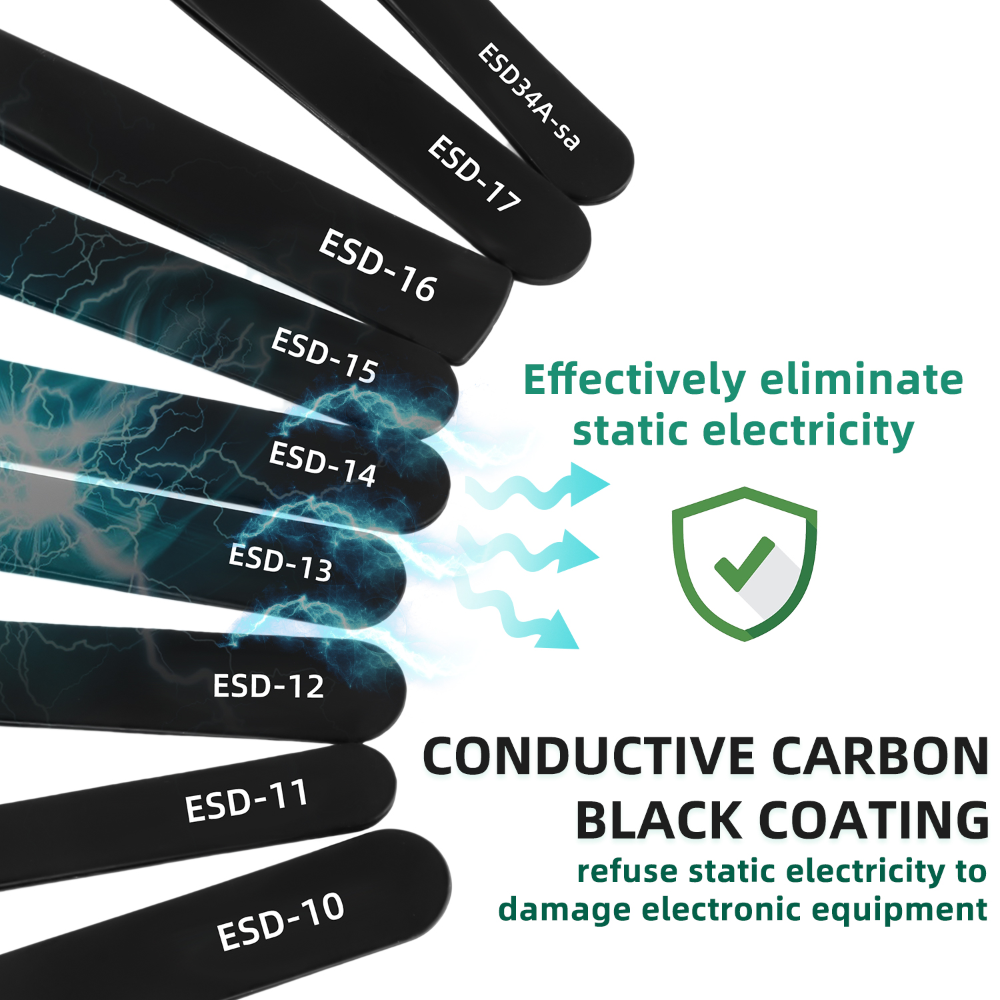 9Pcs Stainless Steel Precision Tweezers Set Anti Static Repair Jewelry ...